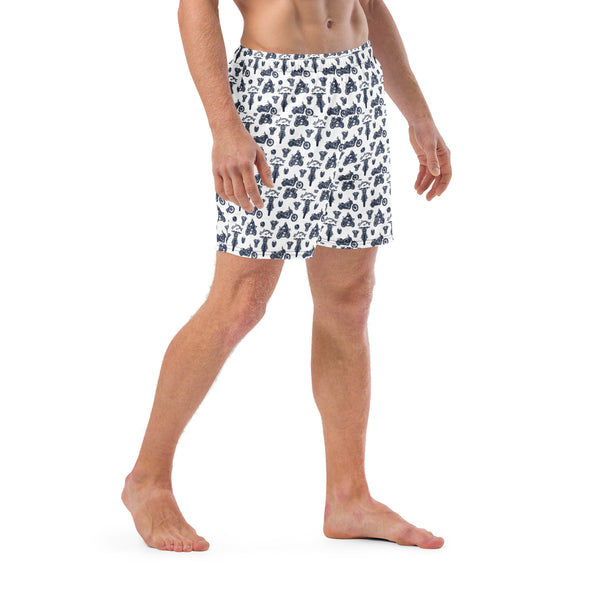 Moto All Over Print Swim Trunks - Biker Den